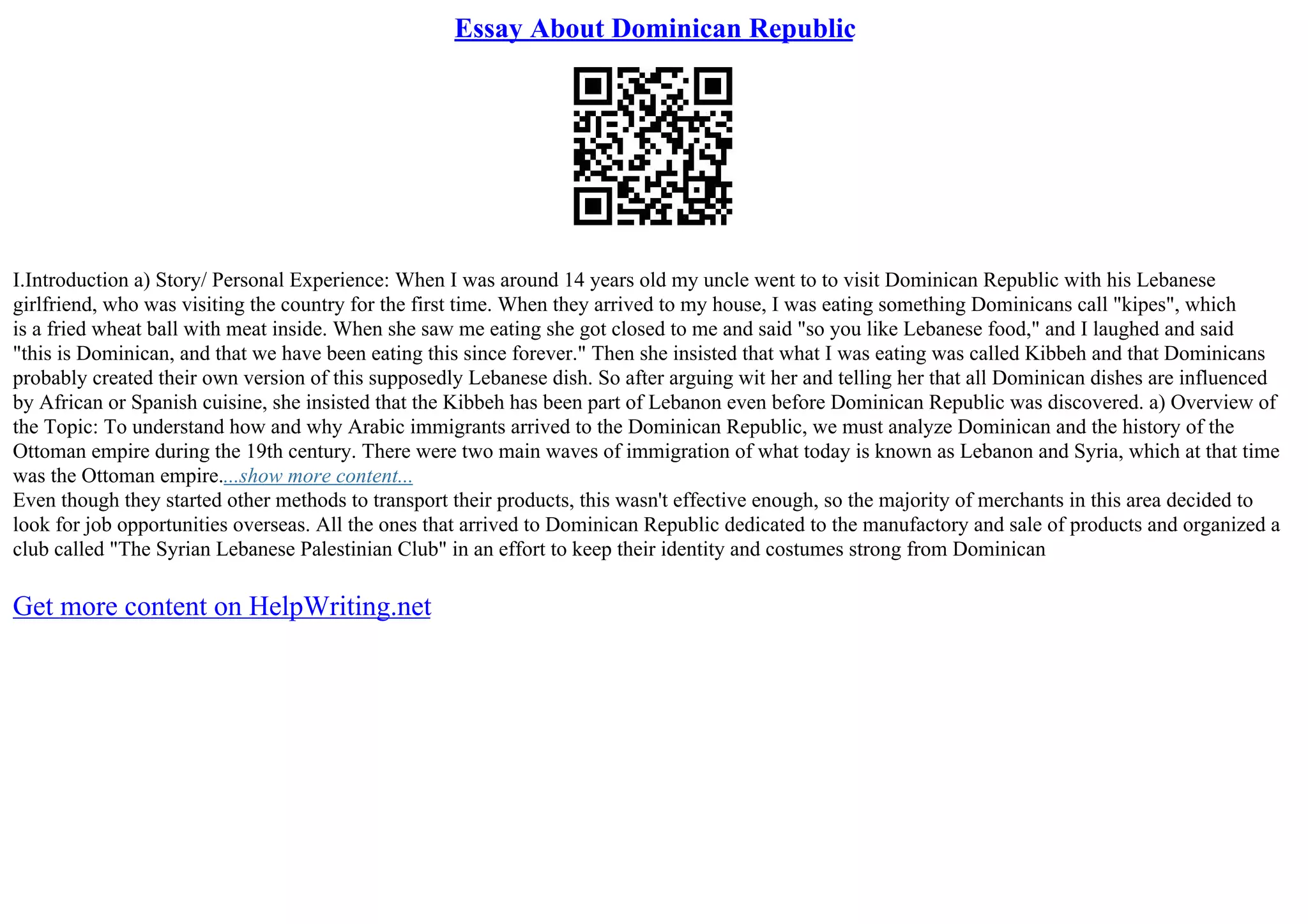 The Republic Of The Dominican Republic Essay | PDF