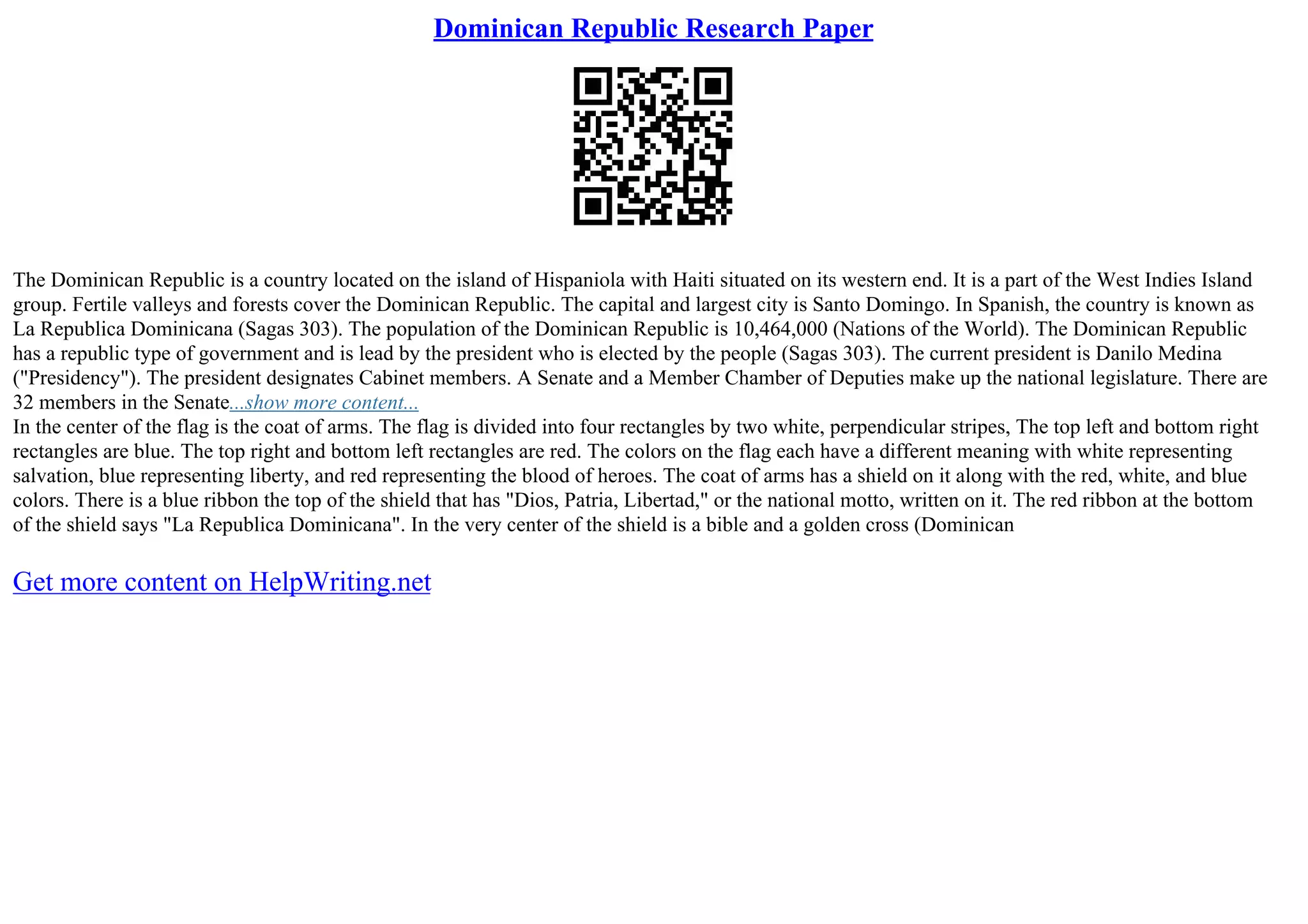 The Republic Of The Dominican Republic Essay | PDF