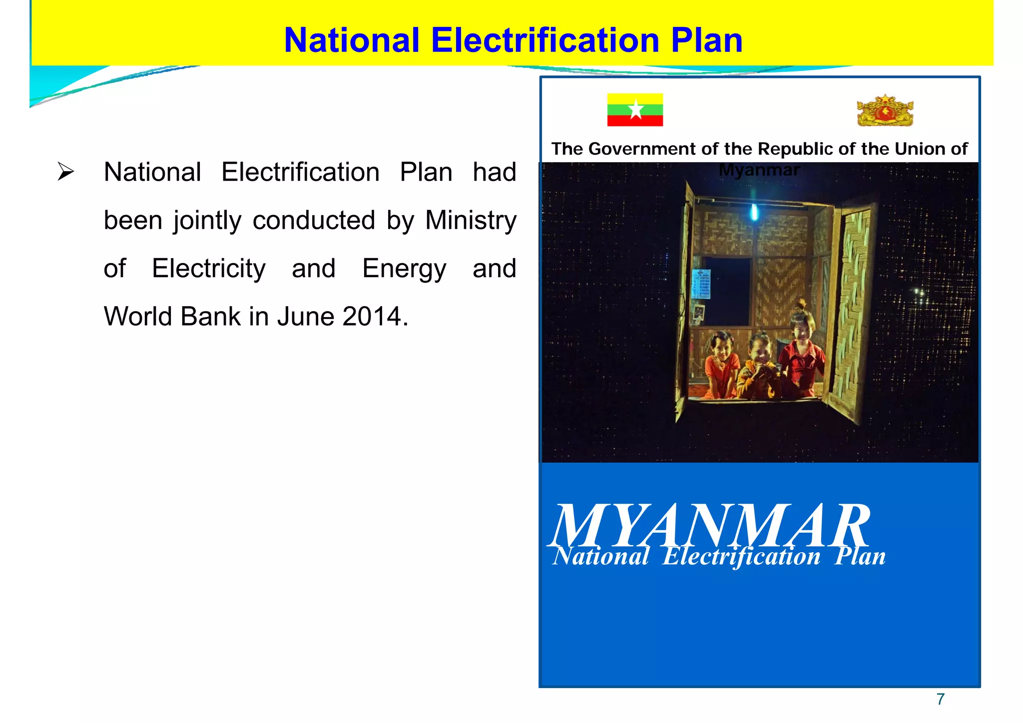 The Republic of the Union of Myanmar Ministry of Electricity and Energy Hydropower Development ...