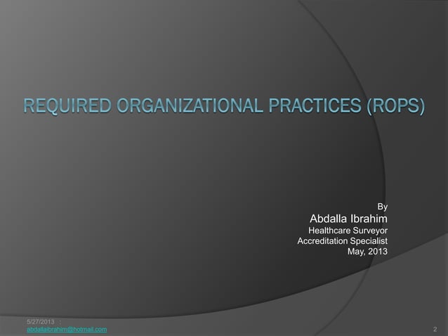 The required organizational practices (ROPs) | PDF