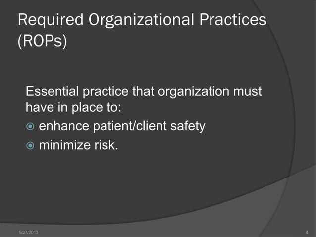 The required organizational practices (ROPs) | PDF