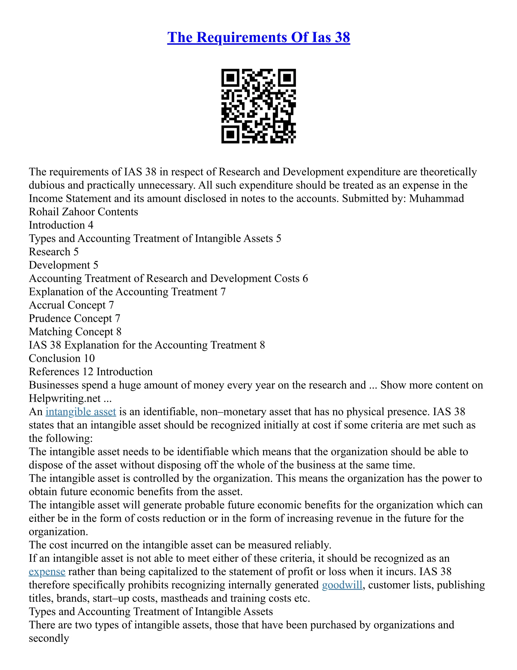 The Requirements Of Ias 38 | PDF