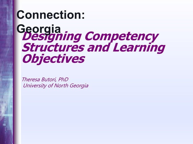 Designing Competency Structures and Learning Objectives | PPT