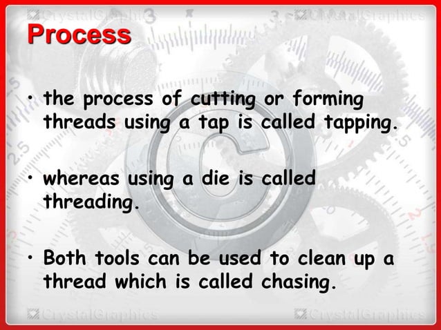 Taps and Dies (introduction) | PPTX | Needlework | Arts and Crafts