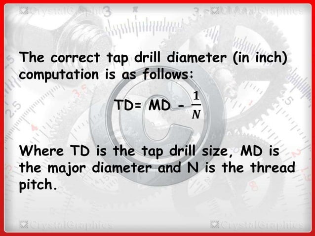 Taps and Dies (introduction) | PPTX | Needlework | Arts and Crafts
