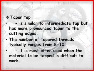 Taps and Dies (introduction) | PPTX