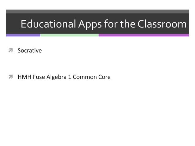 Educational Apps: Socrative and HMH Fuse Algebra | PPT