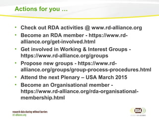 RDA - The Research Data Alliance in a Nutshell | PPT
