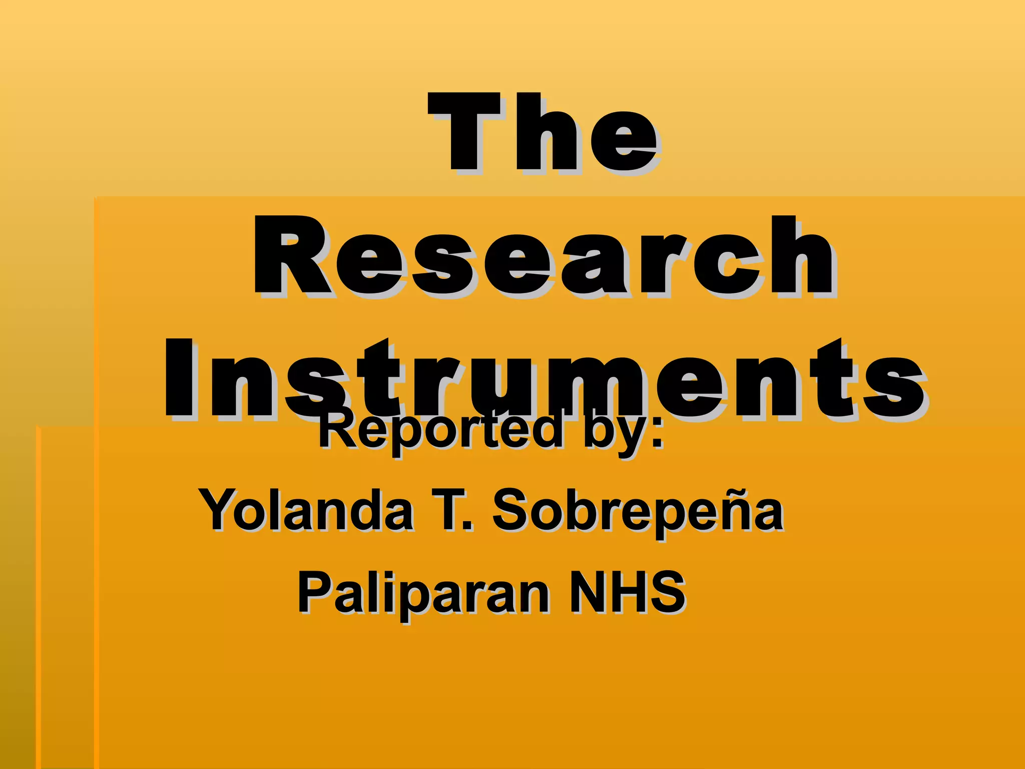 The research instruments | PPT