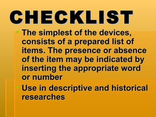 The research instruments | PPT