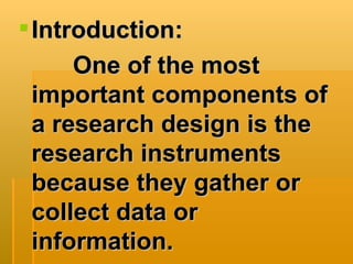 The research instruments | PPT