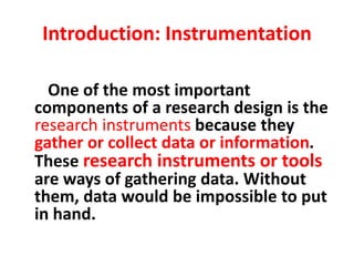 The research instruments | PPTX