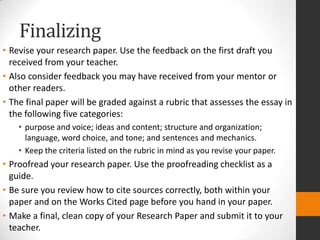 The research paper session 1 ss | PPT