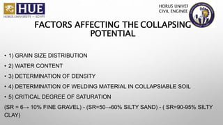 collapsing soils and improvement techniques by geosynthetic | PPTX