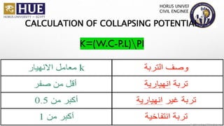 collapsing soils and improvement techniques by geosynthetic | PPTX
