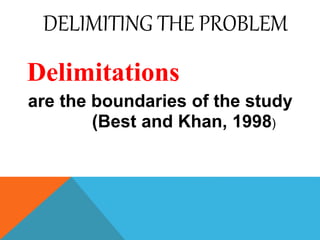 The Research Problem | PPT