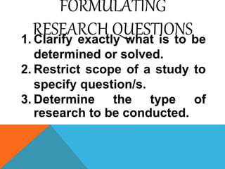 The Research Problem | PPT