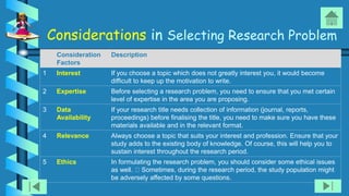 The research problem | PPT