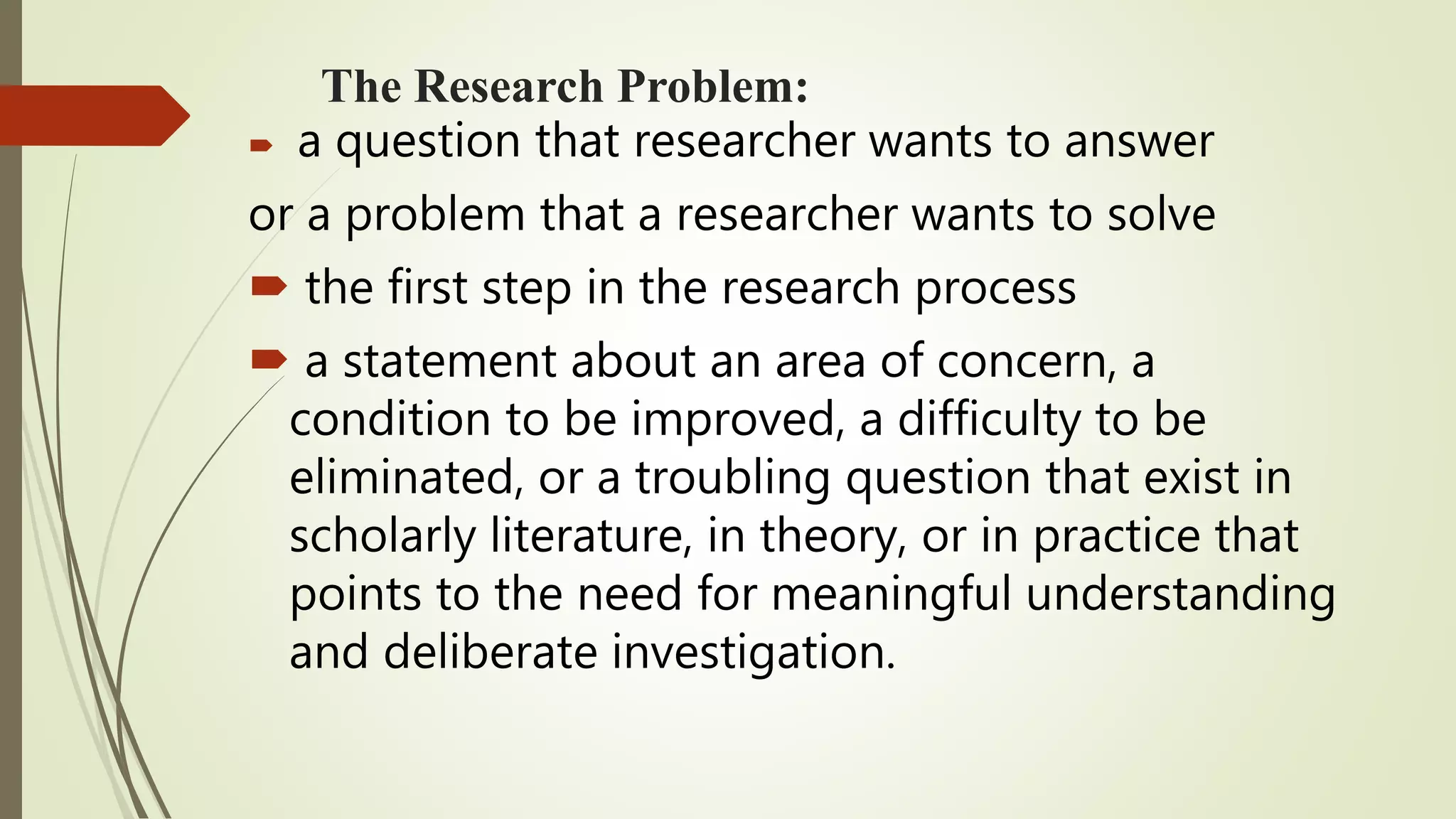 THE RESEARCH PROBLEM | PPTX
