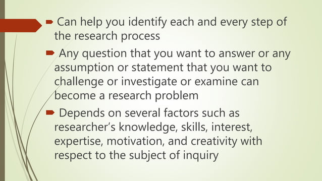 THE RESEARCH PROBLEM | PPT