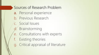 THE RESEARCH PROBLEM | PPTX