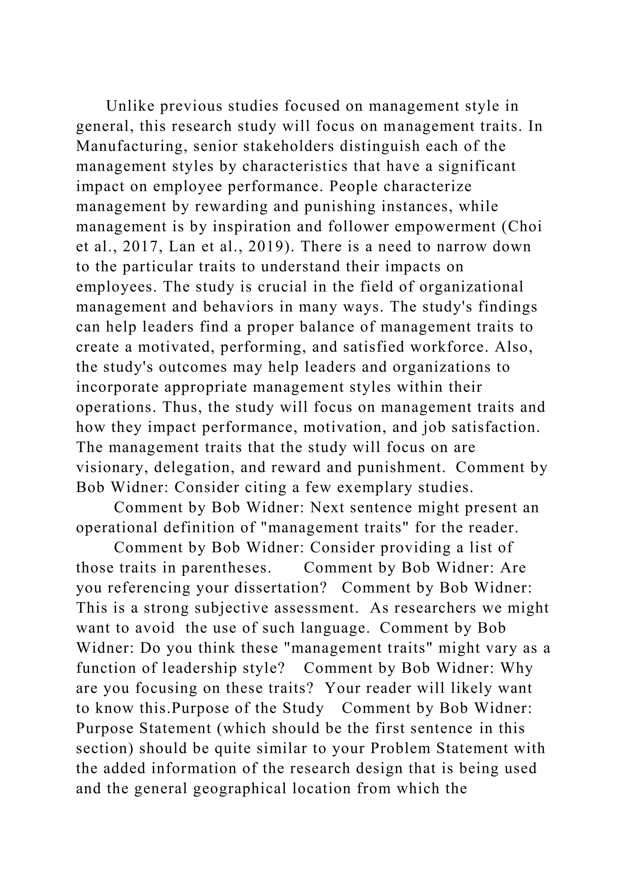 The Research Proposal The Role of Strategic Management and Le.docx