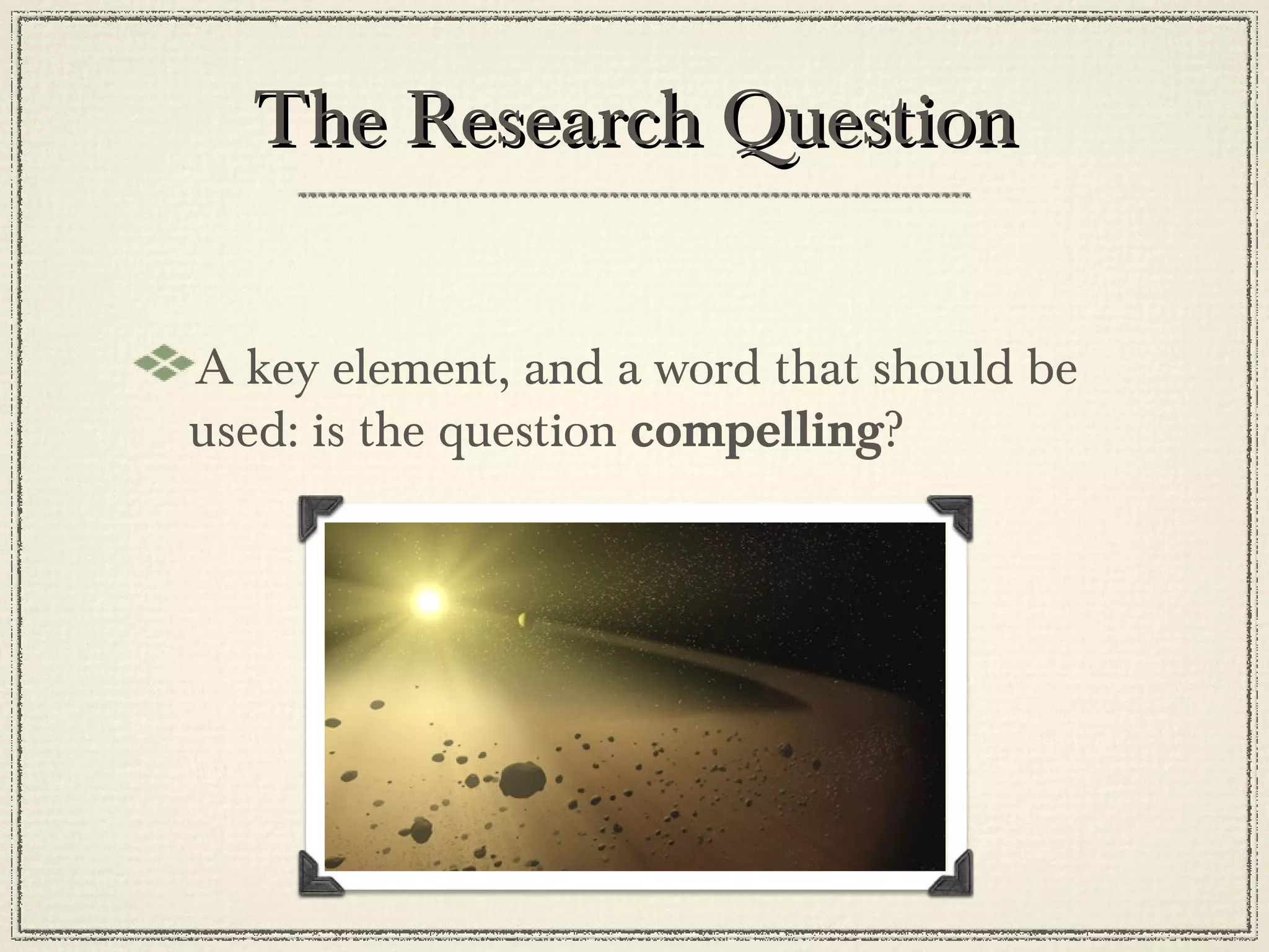 The Research Question | PPT