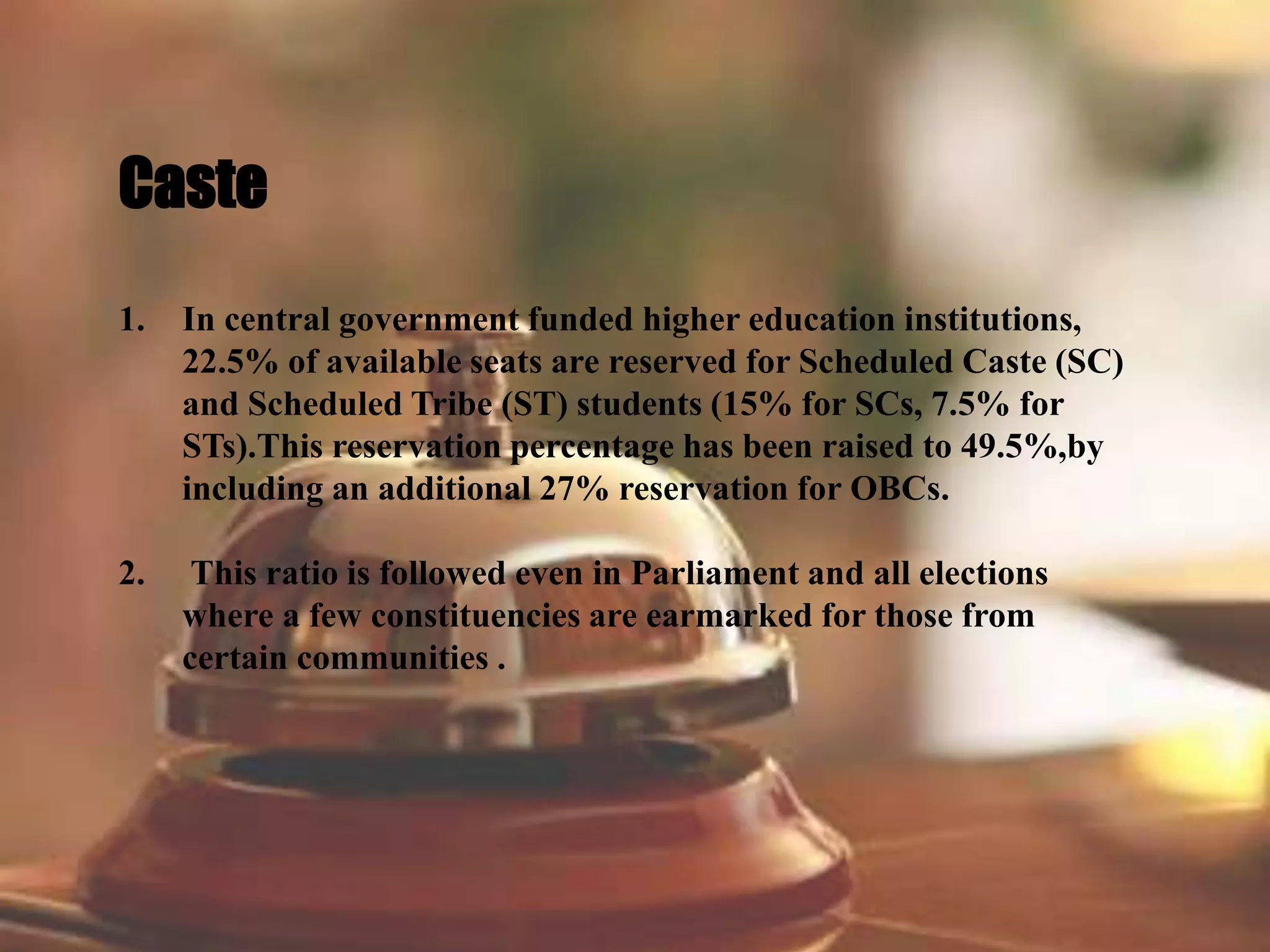 The reservation policies of india | PPTX