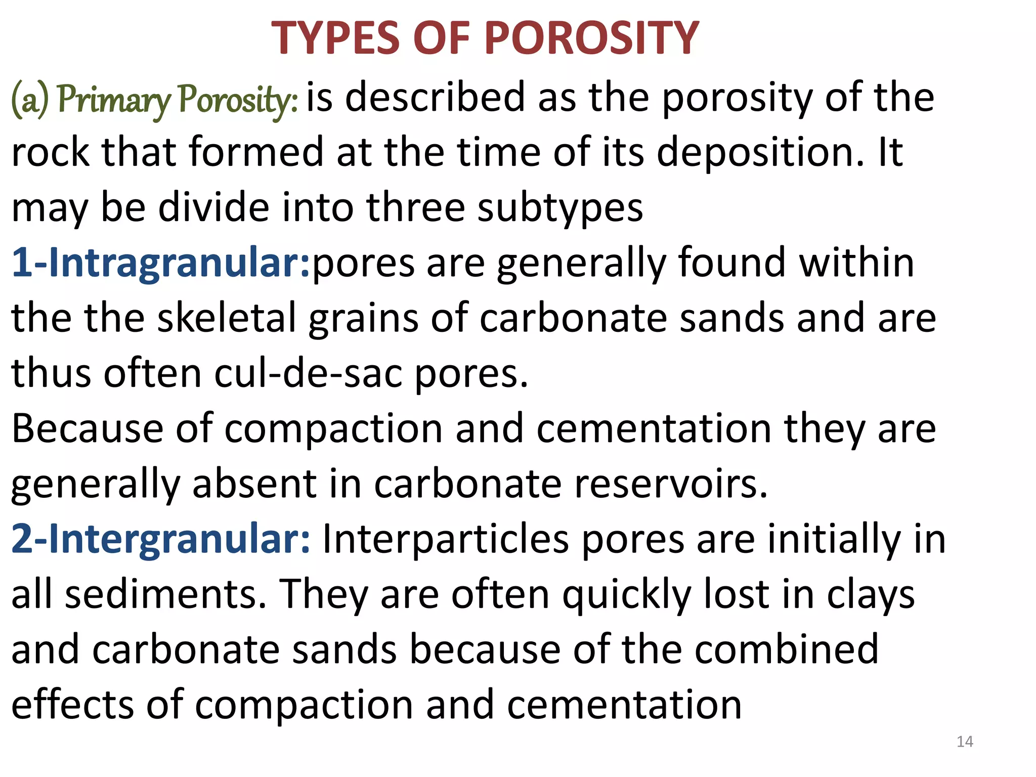 The reservoir (rock porosity and permeability) | PPTX