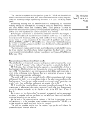 The resource based view and value- the customer-based view of the firm ...