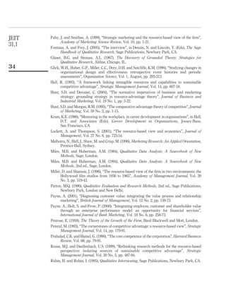 The resource based view and value- the customer-based view of the firm ...