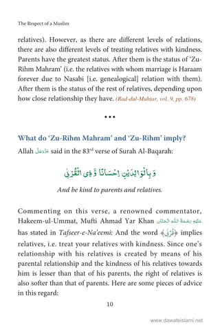 Islamic Book in English: The Respect of a Muslim | PDF