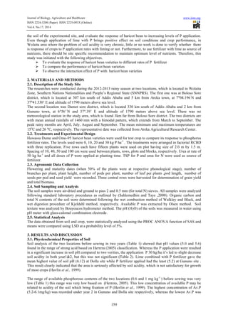 The response of haricot bean (phaseolus vulgaris l) varieties to ...