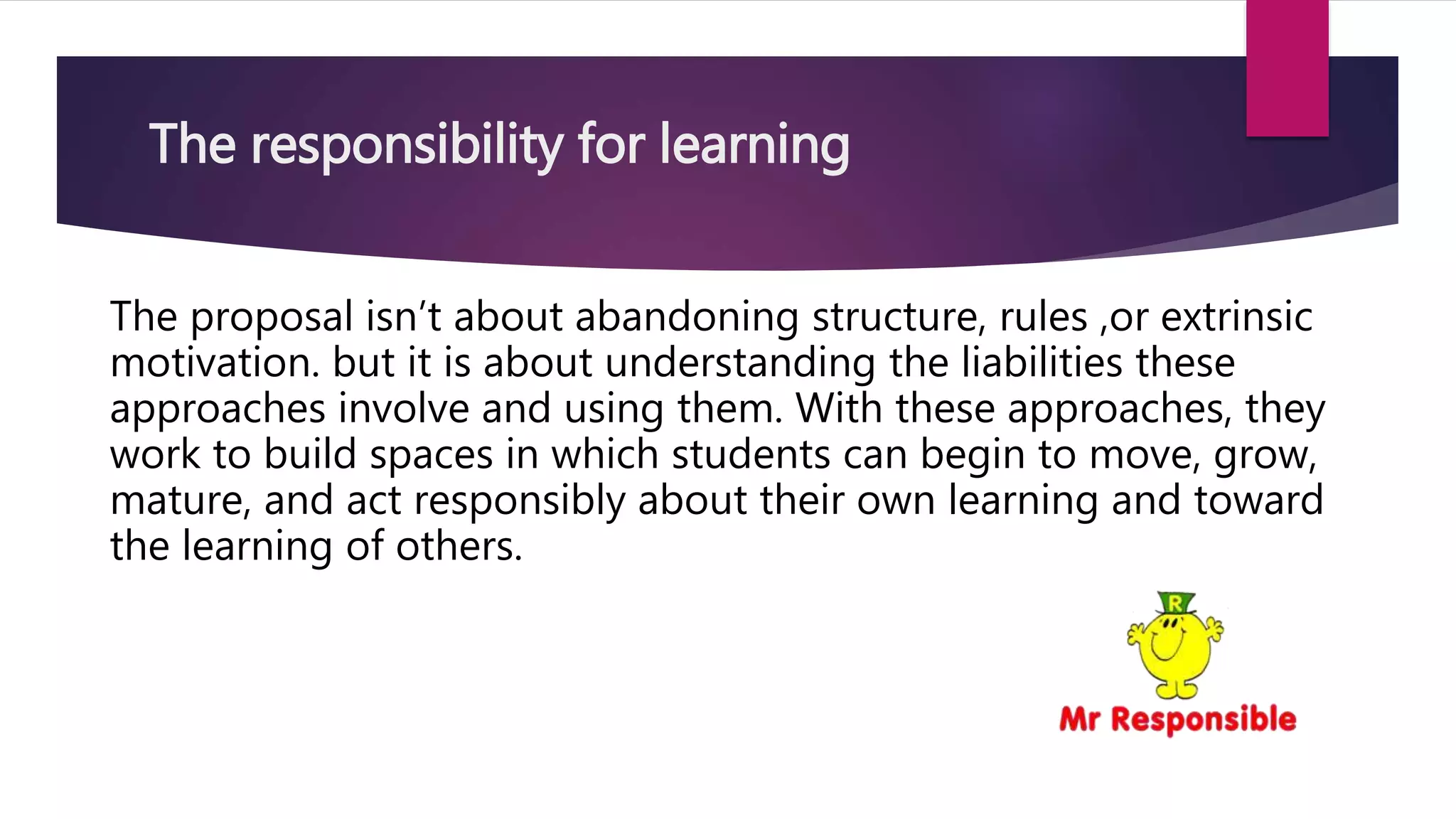 The responsibility for learning | PPTX