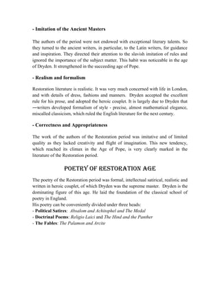 The restoration age | DOC