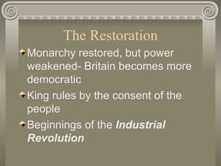 The Restoration And The 18th Century | PPT