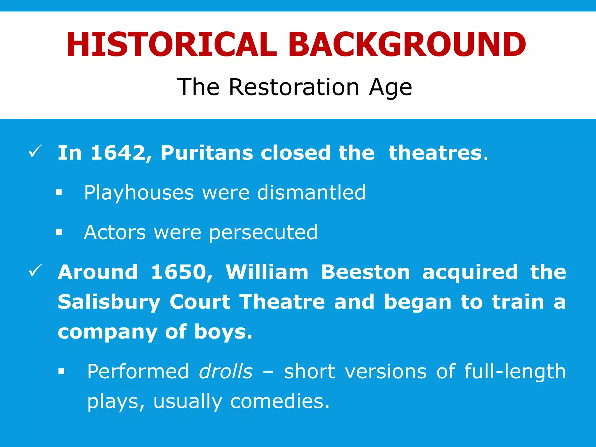 The Restoration Comedy | PDF