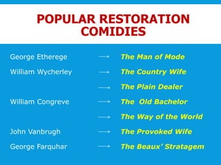 The Restoration Comedy | PDF