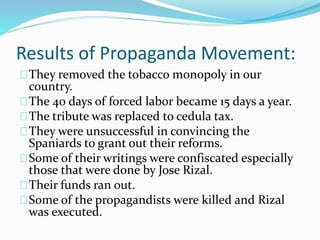 The results of propaganda movement | PPTX