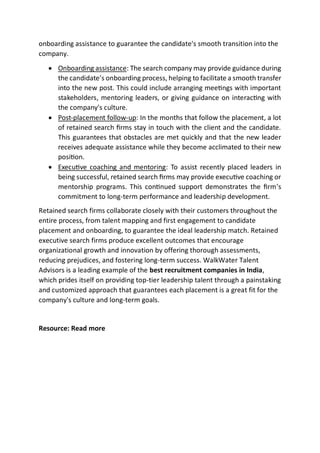 The Retained Executive Search Process — From Engagement To Onboarding | PDF