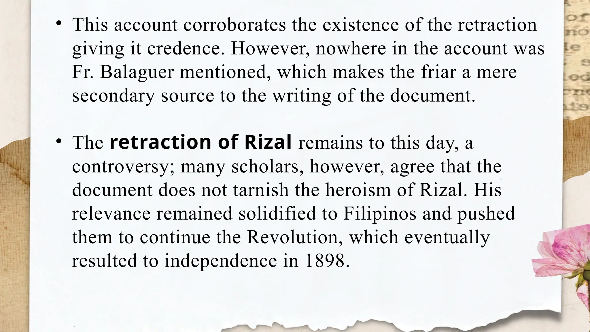 The retraction of rizal powerpoint presentation | PPTX