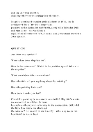 The Return 1940 Rene Magritte 1898-1967 Rene Magritt.docx