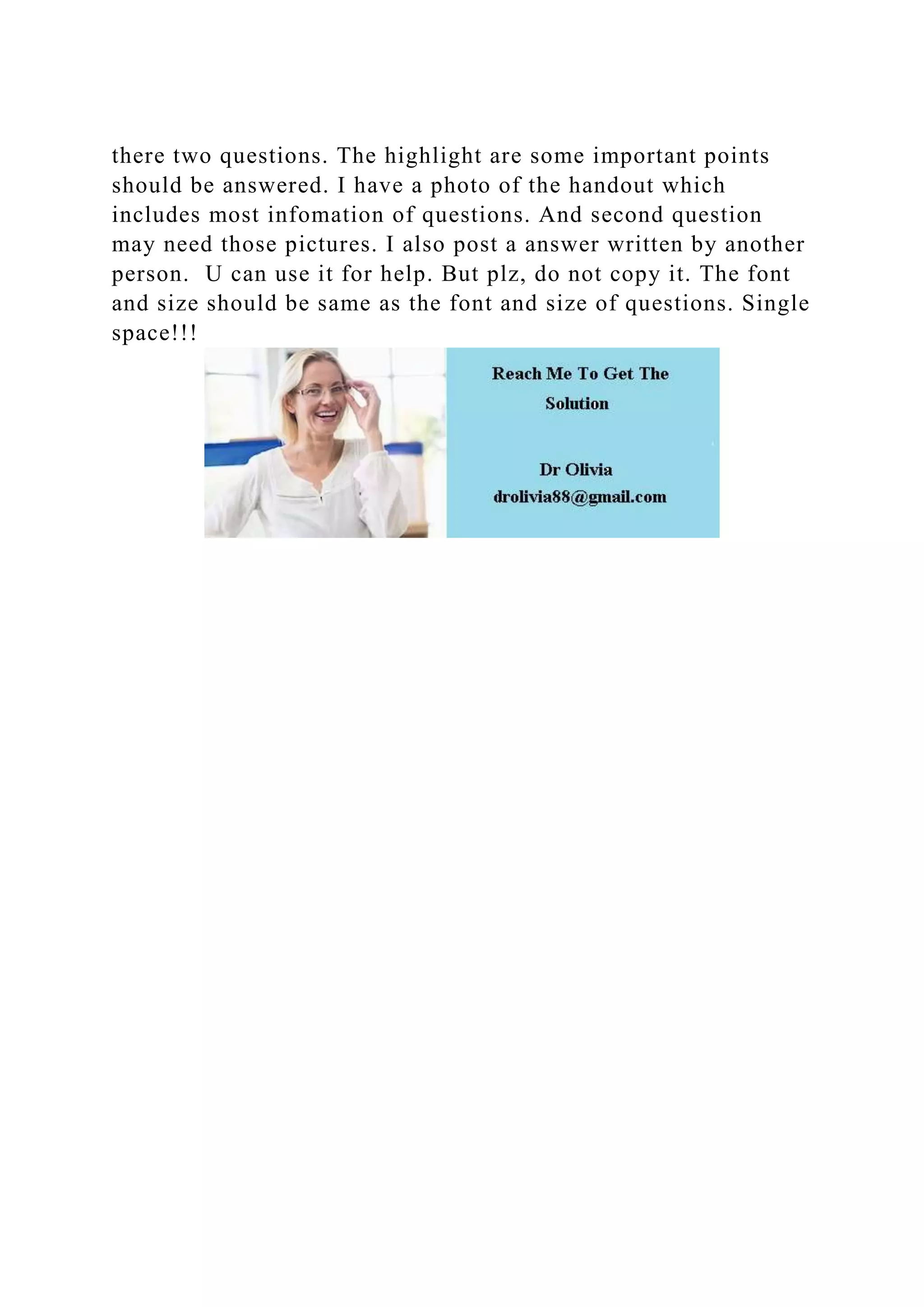 there two questions. The highlight are some important points should .docx