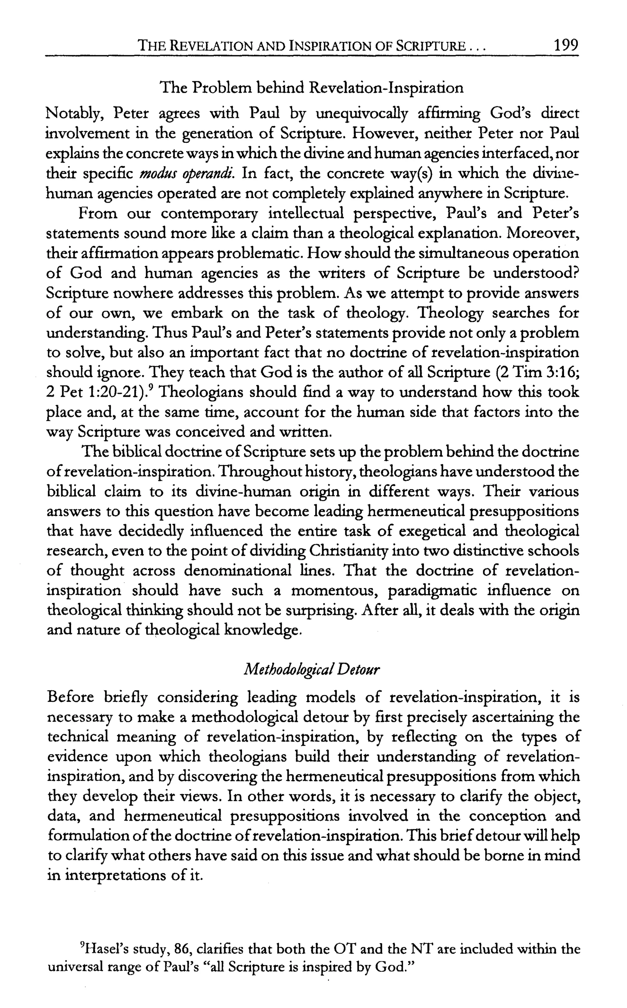 The revelation and inspiration of scripture in adventist theology, part ...