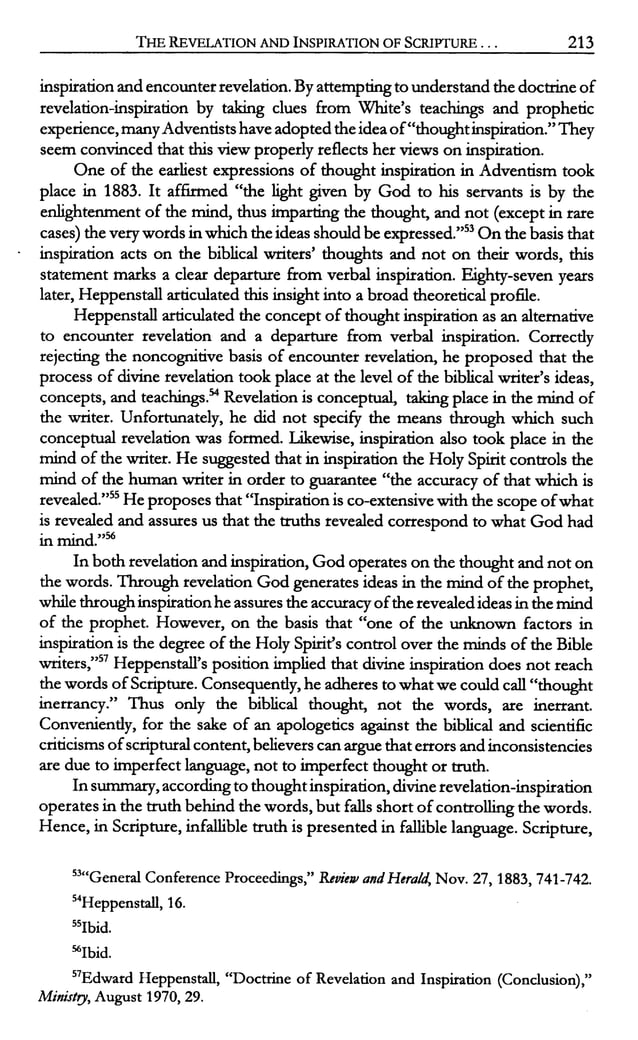 The revelation and inspiration of scripture in adventist theology, part ...