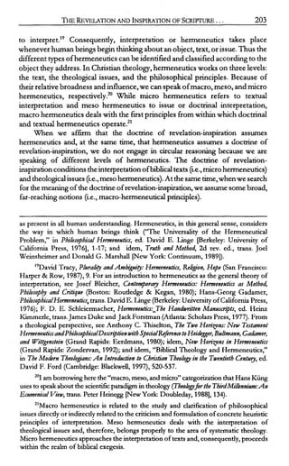 The revelation and inspiration of scripture in adventist theology, part ...