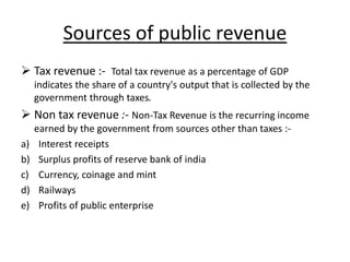 The revenue and expenditure of india,fiscal policy | PPTX