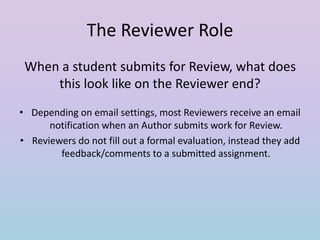 Reviewer role | PPTX