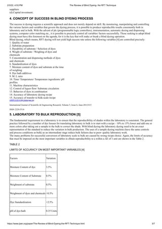 The review of blind dyeing the rft technique | PDF | Business ...