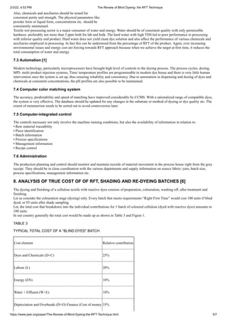 The review of blind dyeing the rft technique | PDF